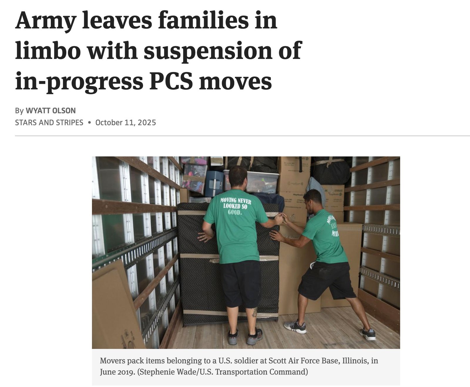 Army Suspends PCS Moves - MilMove.com